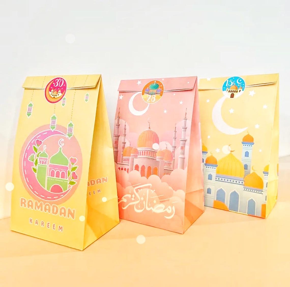 Ramadan 30pcs Goodie Bags, Goodie Bags With Crescent, Stars and Lantern ...