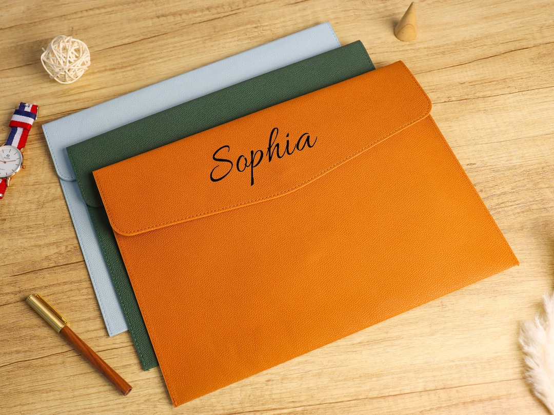 Customized Leather Folder Personalized Engraved File Bag business Gifts ...