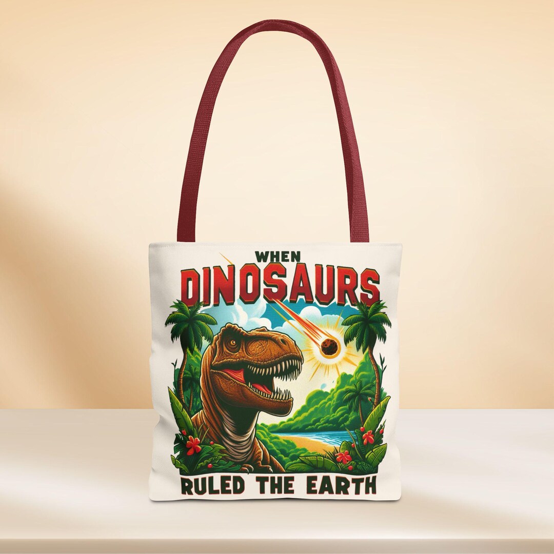 Dinosaur Tote Bag, Prehistoric Tote, T-rex Bag, Jurassic Tote, Large ...