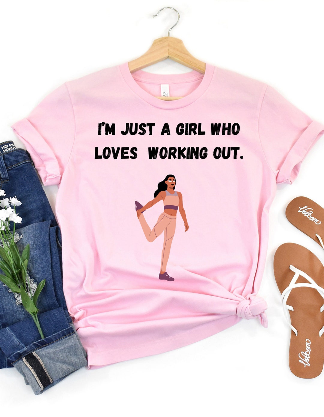 Just A Girl Who Love Working Out T-shirt - Etsy