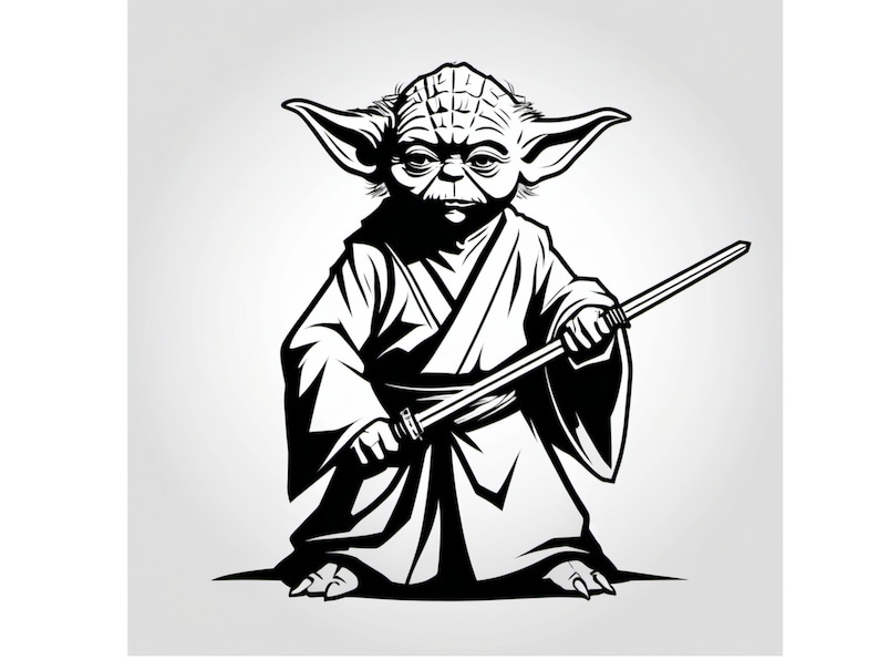 Yoda, Jedi Knight, Ancient Master, Star Wars, Silhouettes Digital ...