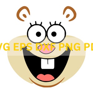 Sandy Cheeks Svg, Sandy Cheeks Face, Sandy Cheeks Clip Art, Cricut ...