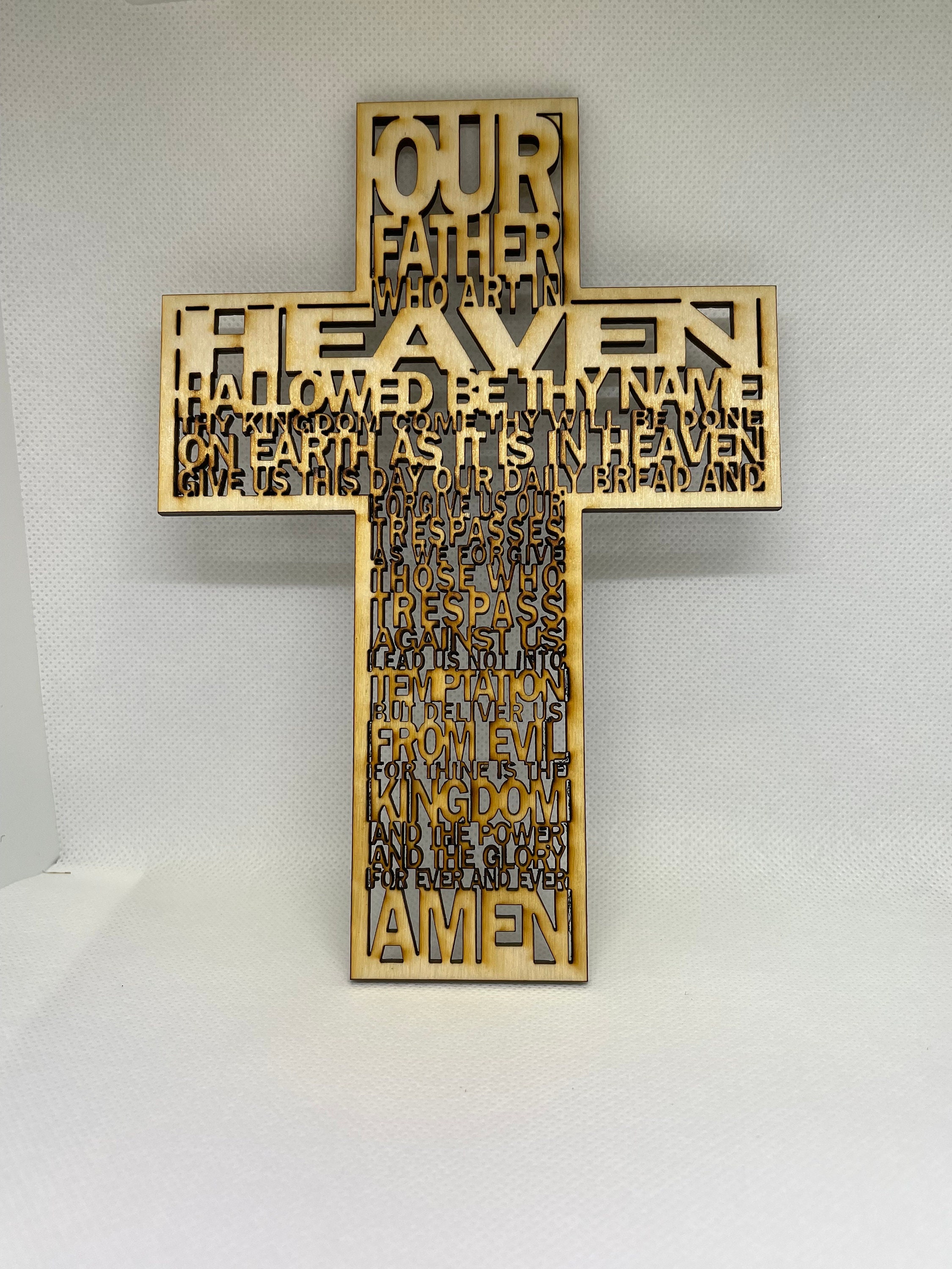 Our Father Cross, Prayer, Laser Cut - Etsy