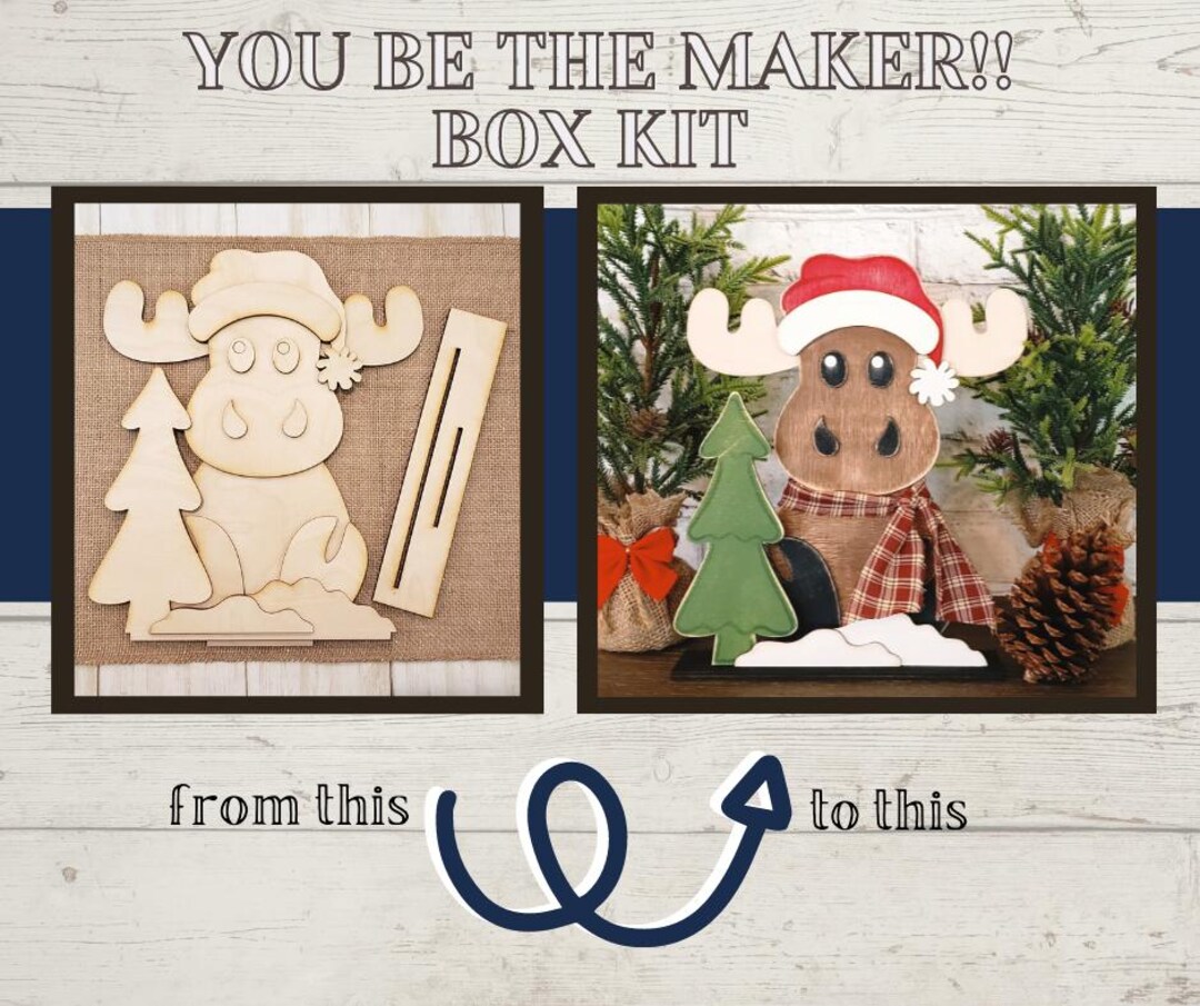 DIY KIT, Christmas Moose Shelf Sitter - Etsy