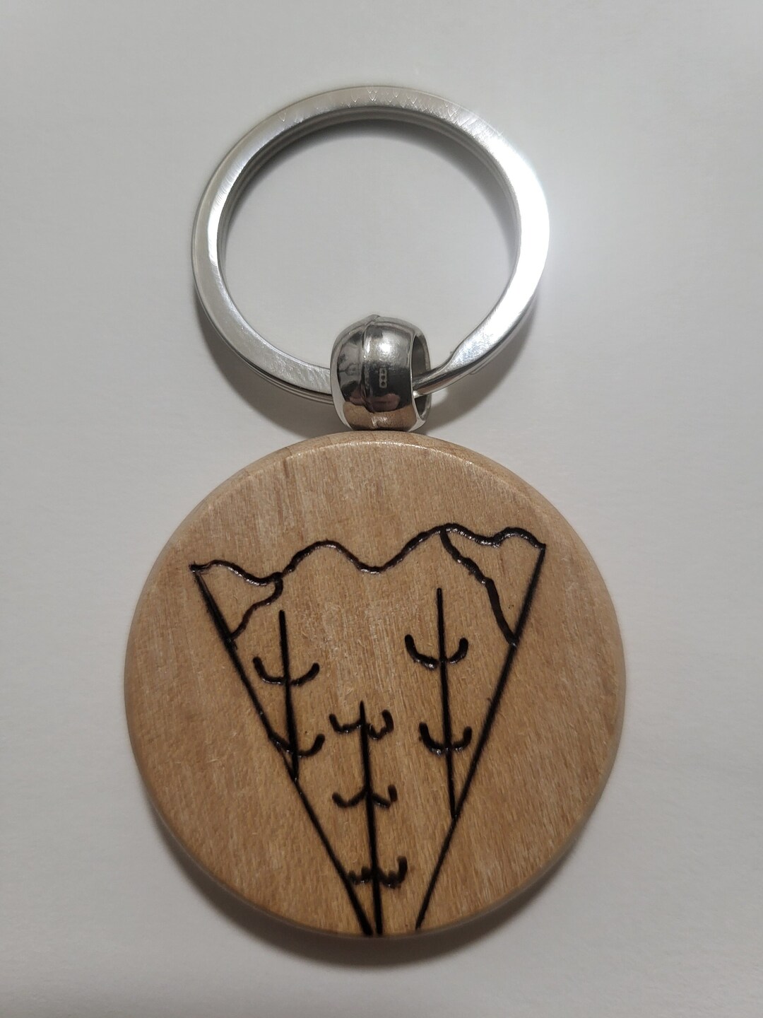 Pyrography Wood Burnt Keyring - Etsy