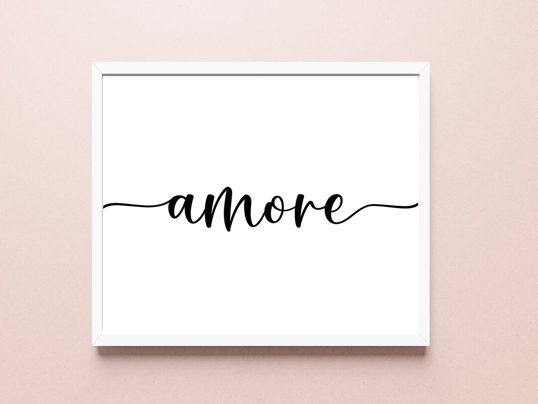 Amore Wall Art Print, Digital Printable Amore Home Decor, Minimalist ...