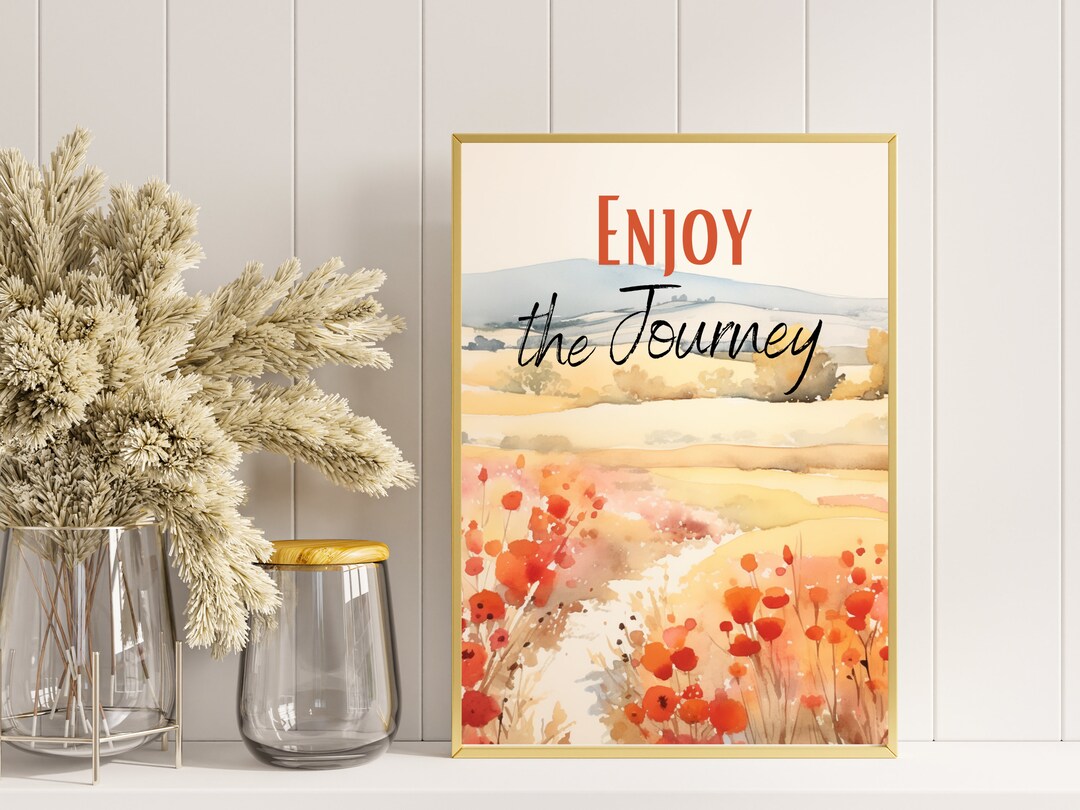 Enjoy the Journey, Motivational Poster, Vintage Mediterranean Style ...