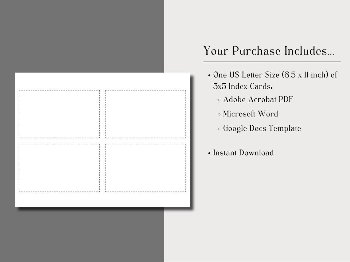 Printable 3x5 Index Cards Printable Note Cards, Printable Index Cards ...