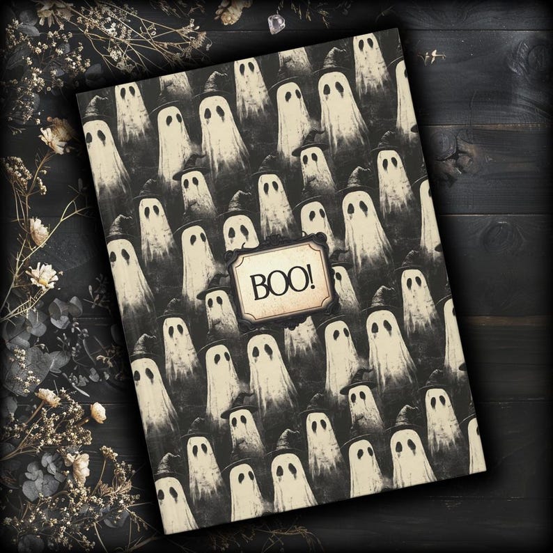 Ghost Notebook, Halloween Journal, Spooky Hardcover Book, Novelty Gift ...