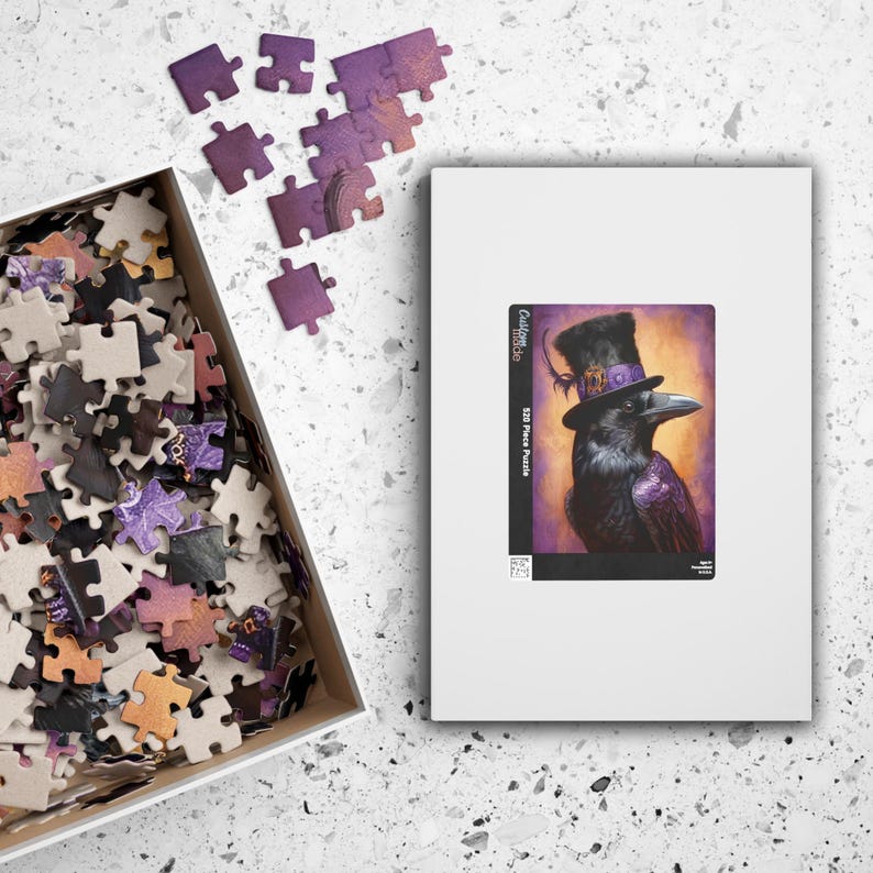 Steampunk Raven Jigsaw Puzzle | Gothic Puzzle | Fancy Victorian Crow ...
