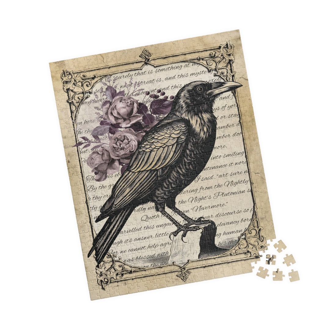 The Raven Jigsaw Puzzle | Edgar Allan Poe | Gothic Design | Victorian ...