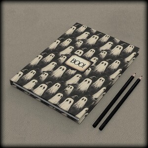 Ghost Notebook, Halloween Journal, Spooky Hardcover Book, Novelty Gift ...