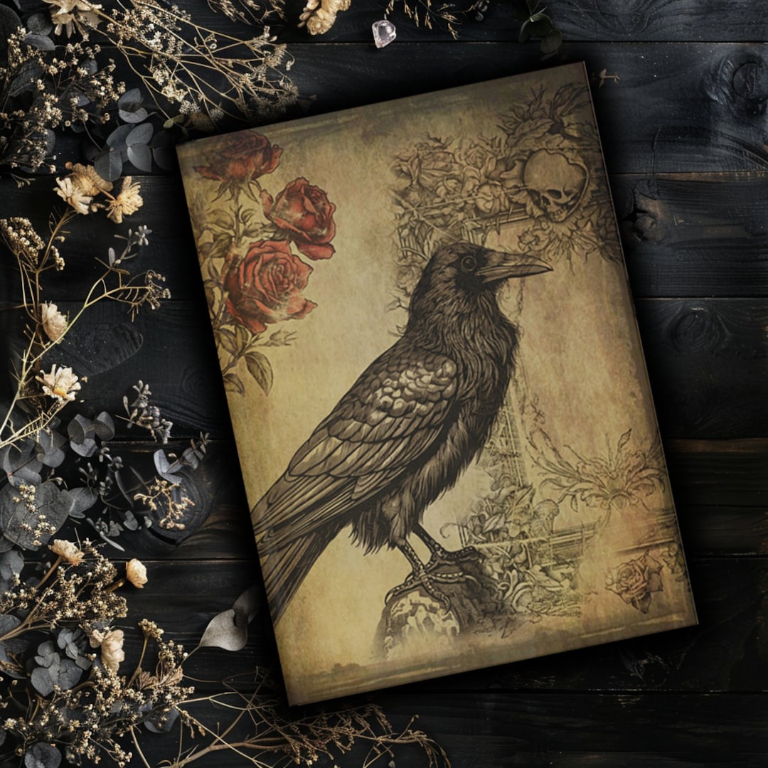 The Raven Journal | Victorian Gothic Lined Notebook | Hardcover Book ...