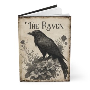 The Raven Journal | Edgar Allan Poe Lined Notebook | Gothic Hardcover ...