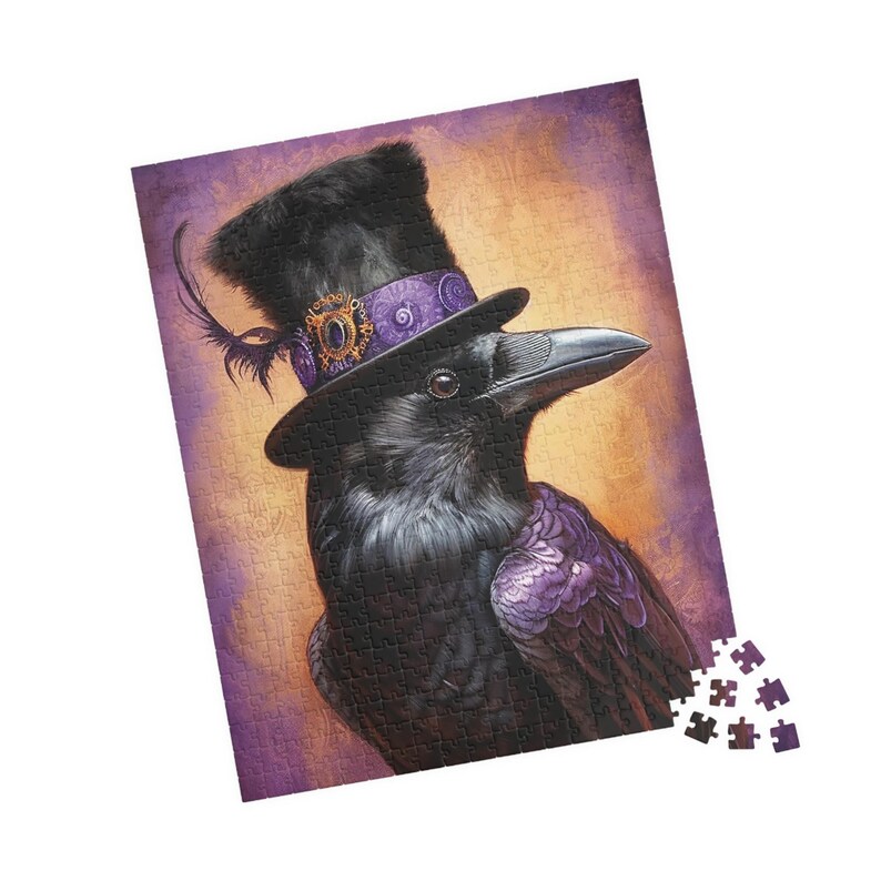 Steampunk Raven Jigsaw Puzzle | Gothic Puzzle | Fancy Victorian Crow ...