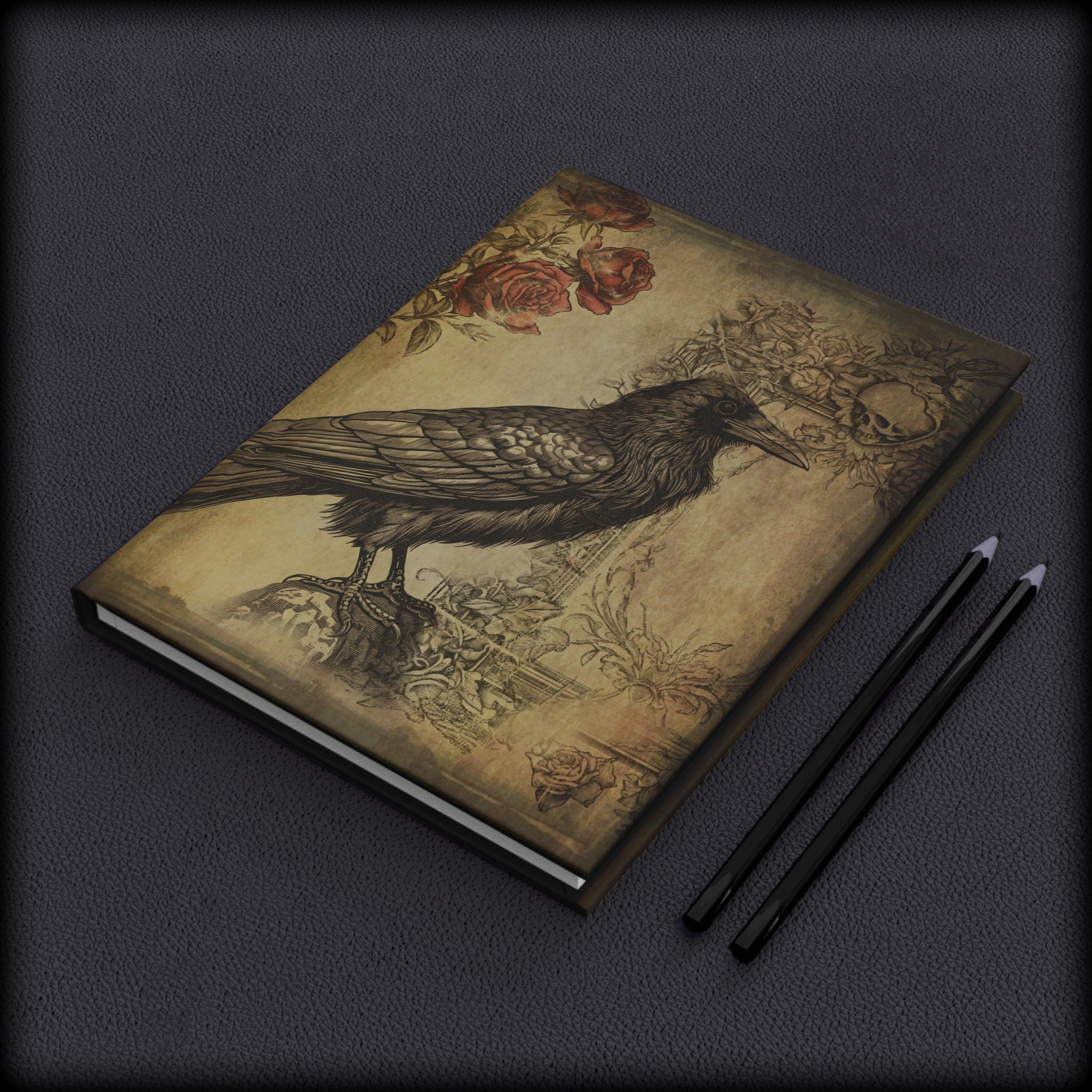 The Raven Journal | Victorian Gothic Lined Notebook | Hardcover Book ...