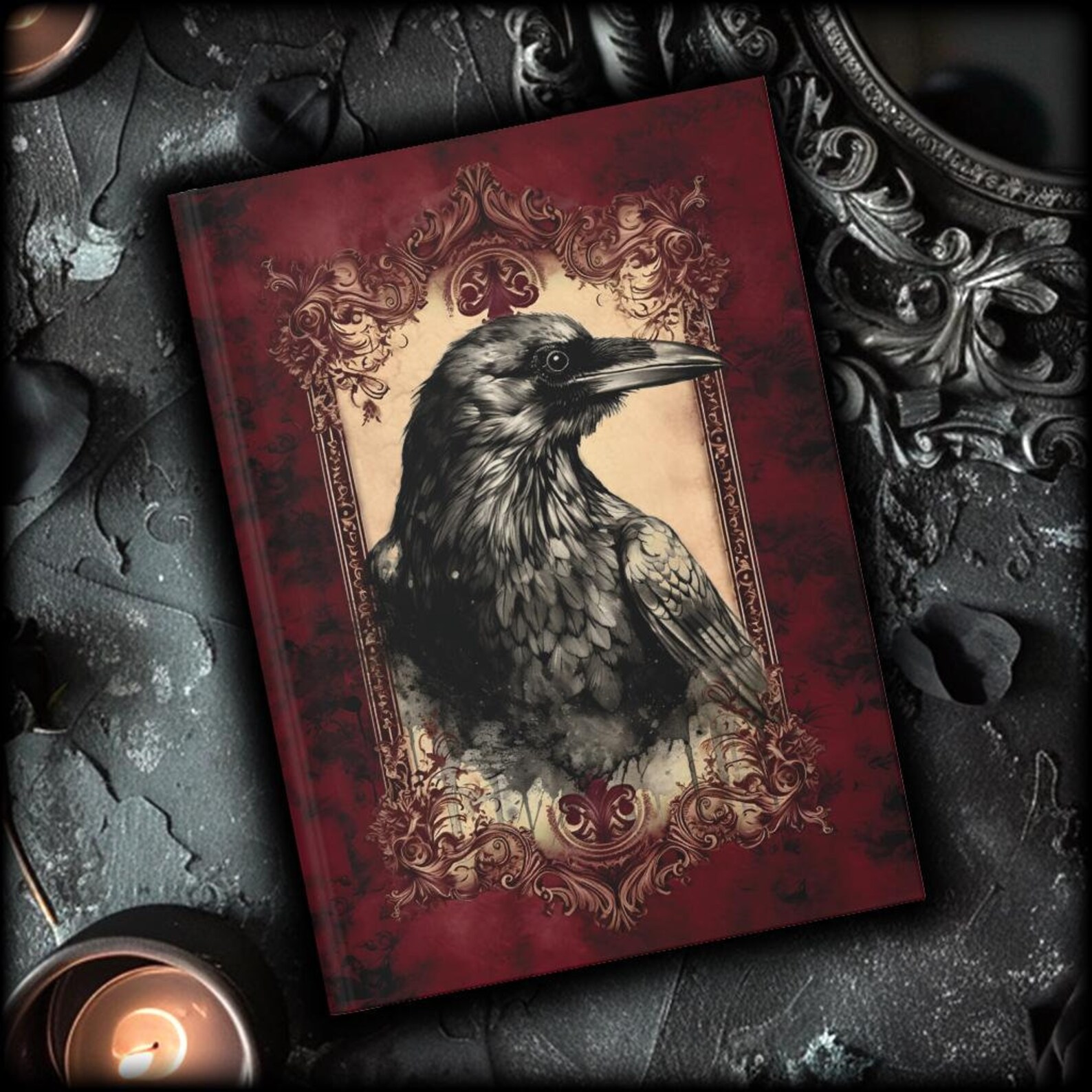 Raven Notebook | Victorian Gothic Lined Journal | Hardcover Book ...