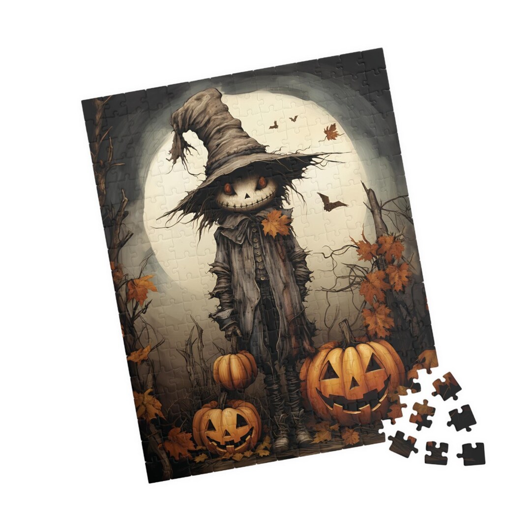 Creepy Scarecrow Jigsaw Puzzle | Halloween Artwork | Haunted Pumpkin ...