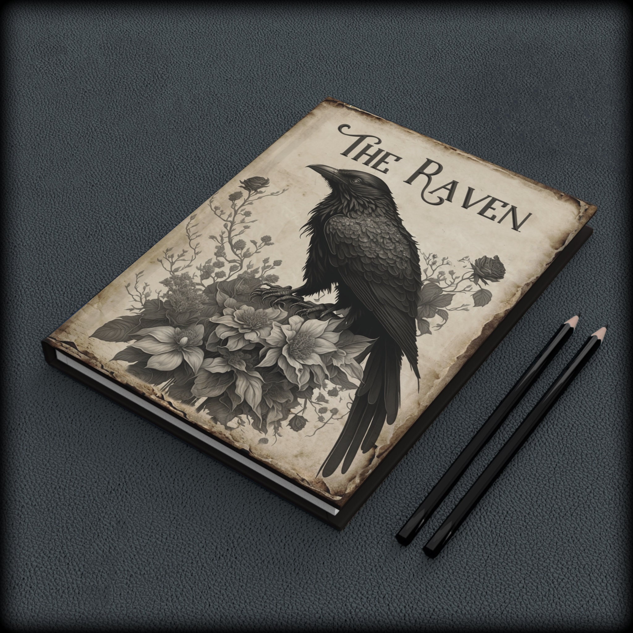 The Raven Journal | Edgar Allan Poe Lined Notebook | Gothic Hardcover ...