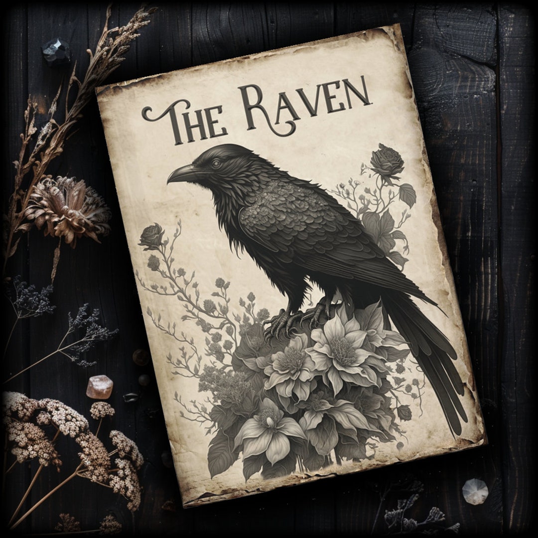 The Raven Journal | Edgar Allan Poe Lined Notebook | Gothic Hardcover ...