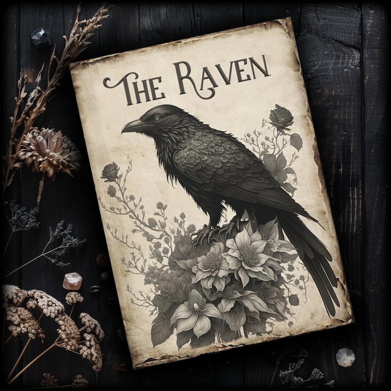 The Raven Journal | Edgar Allan Poe Lined Notebook | Gothic Hardcover ...