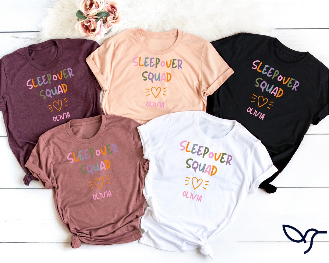 Personalized Matching Shirts, Sleepover Shirts, Custom Sleepover Squad ...