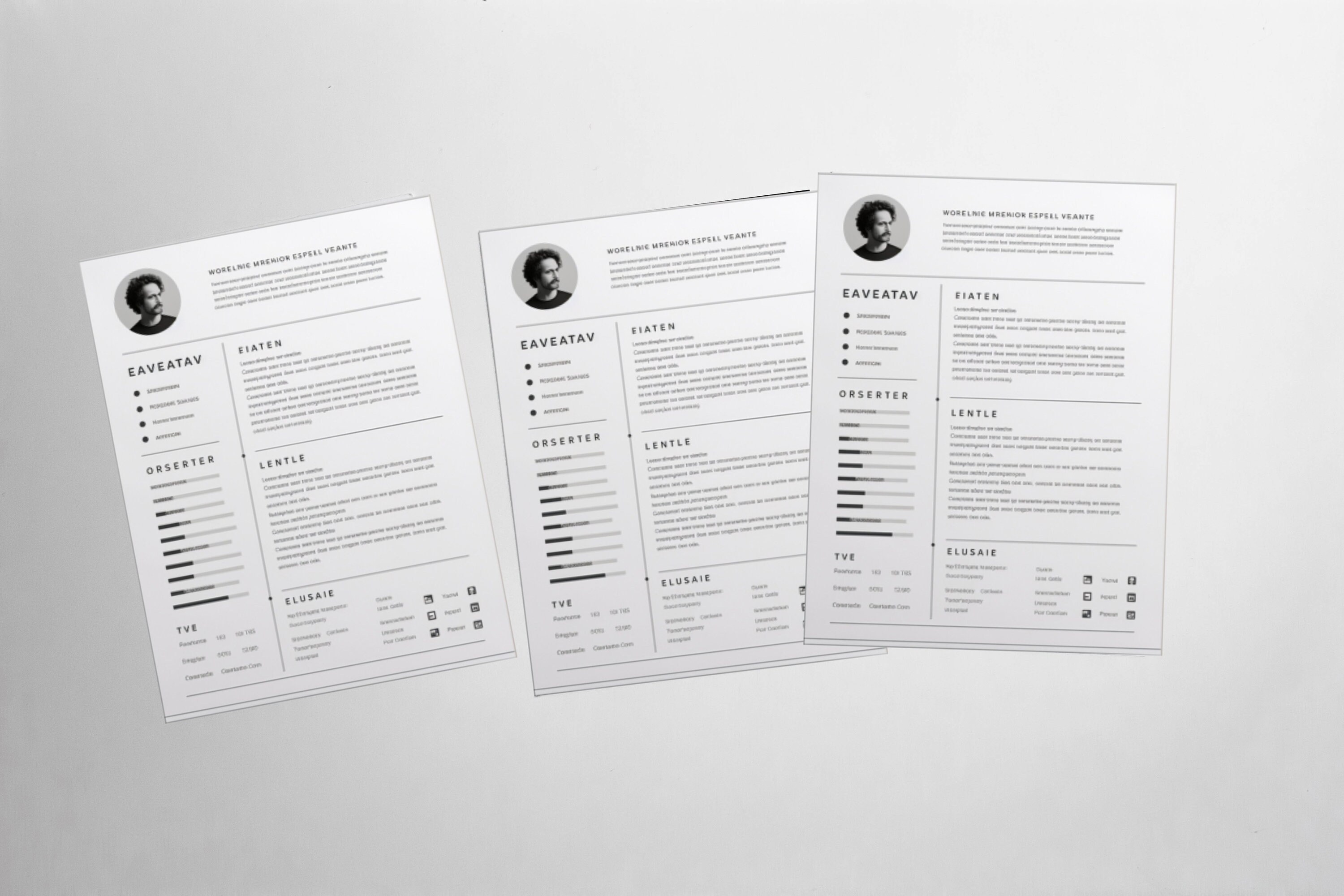 One Sided Mini CV, Professional CV, Resume Template With Photo, Ats ...