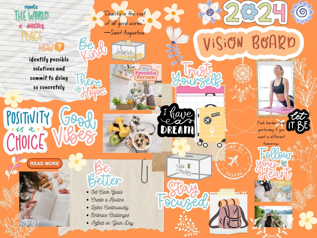 Vision Board Wall Art Design Template - Etsy
