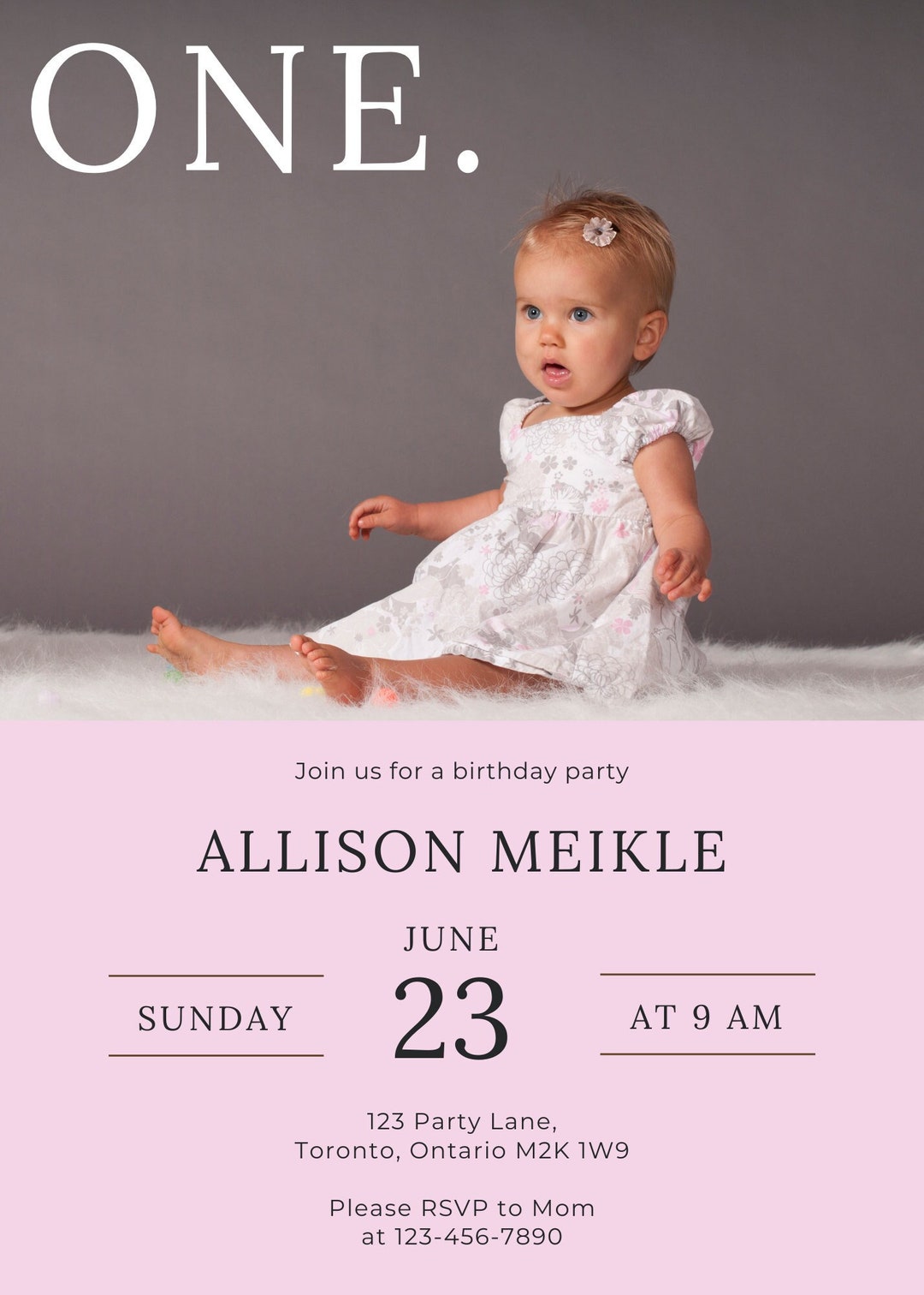 First Birthday Invitation Design Template - Etsy