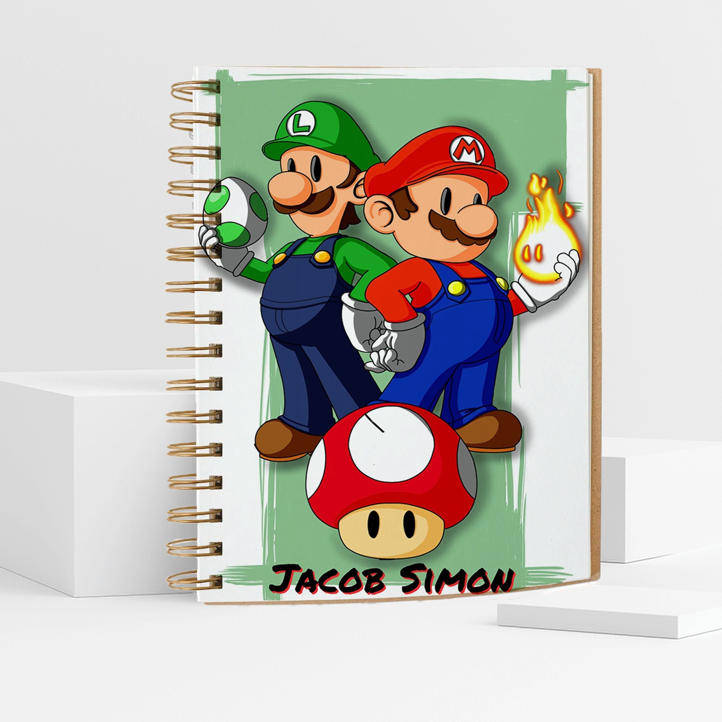 Super Mario Sketchbook, Mario and Luigi Journal, Soft Cover, Birthday ...