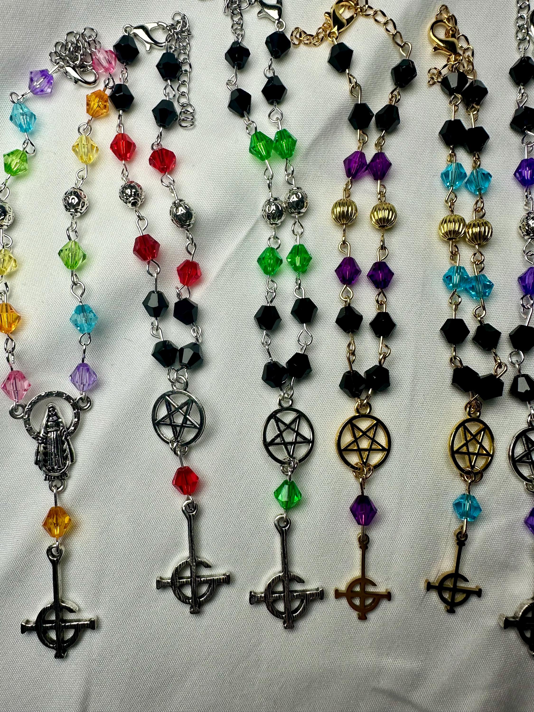 Ghost Car Rosaries | Beaded Mini Grucifix Rosary Inspired by Each Papa ...
