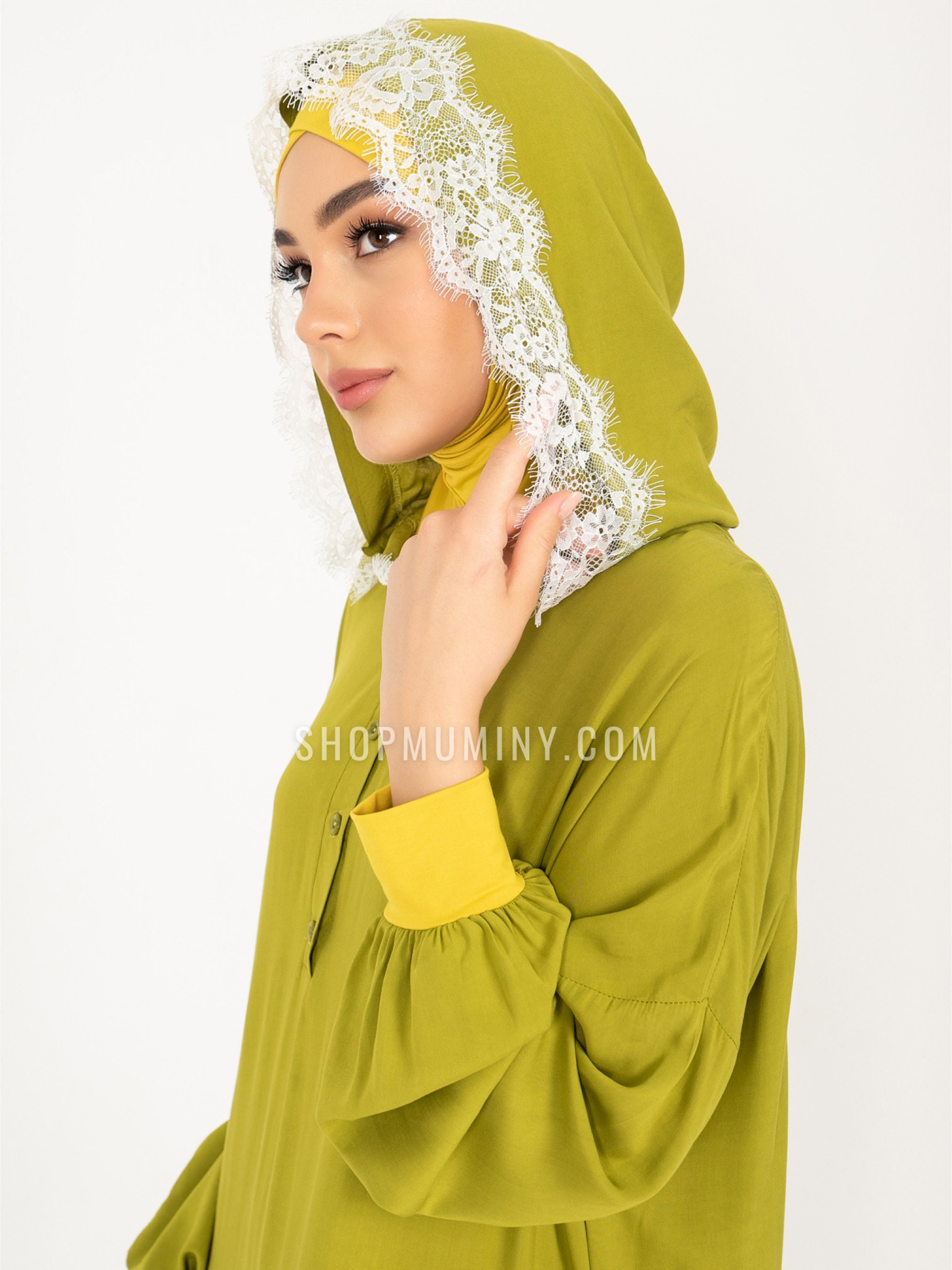 Lime Green One-piece Hooded Prayer Dress, Prayer Jilbab, Prayer Hijab ...