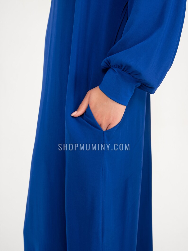 Royal Blue One Piece Hooded Prayer Dress, Prayer Jilbab, Prayer Hijab ...