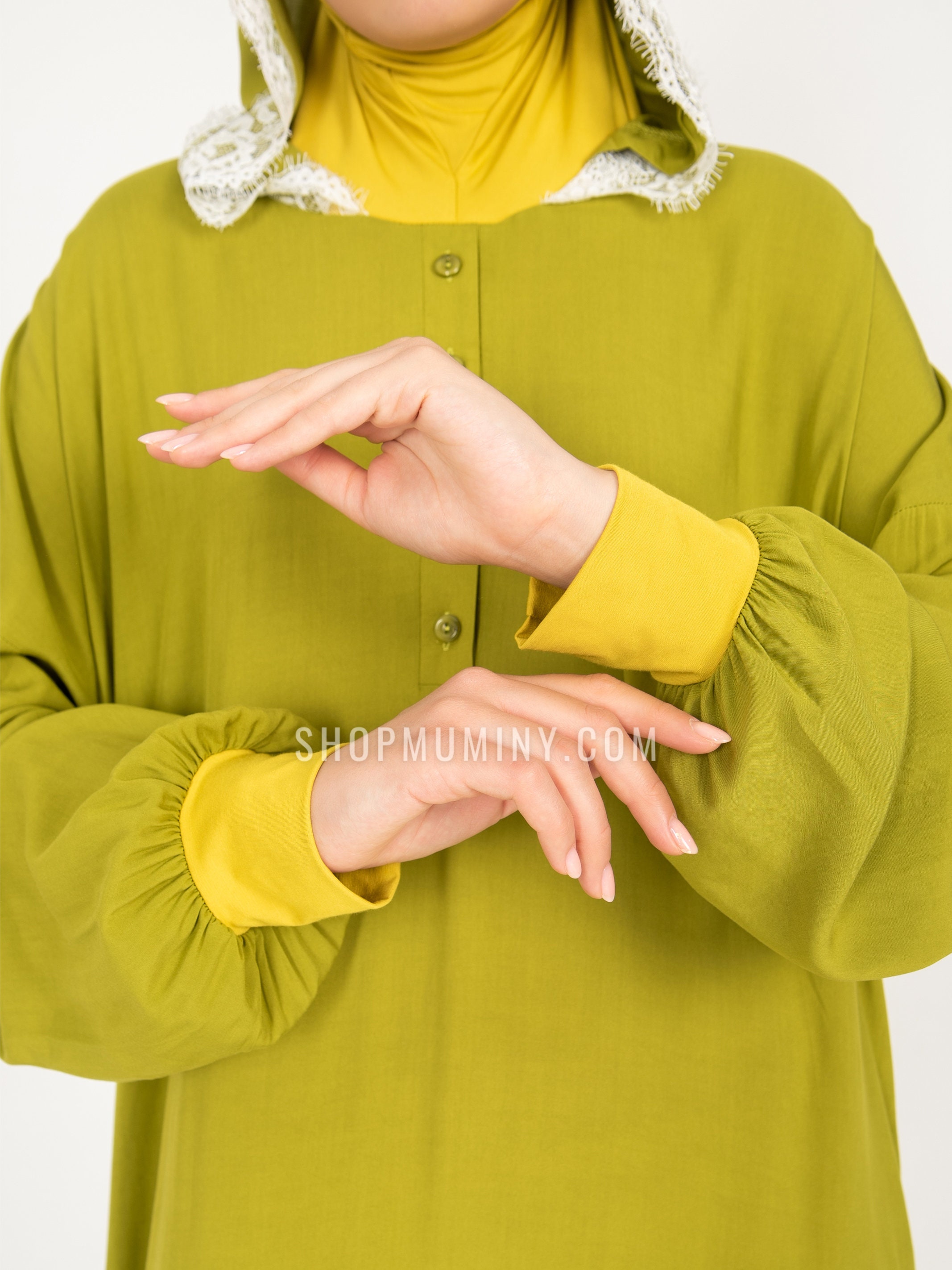 Lime Green One-piece Hooded Prayer Dress, Prayer Jilbab, Prayer Hijab ...