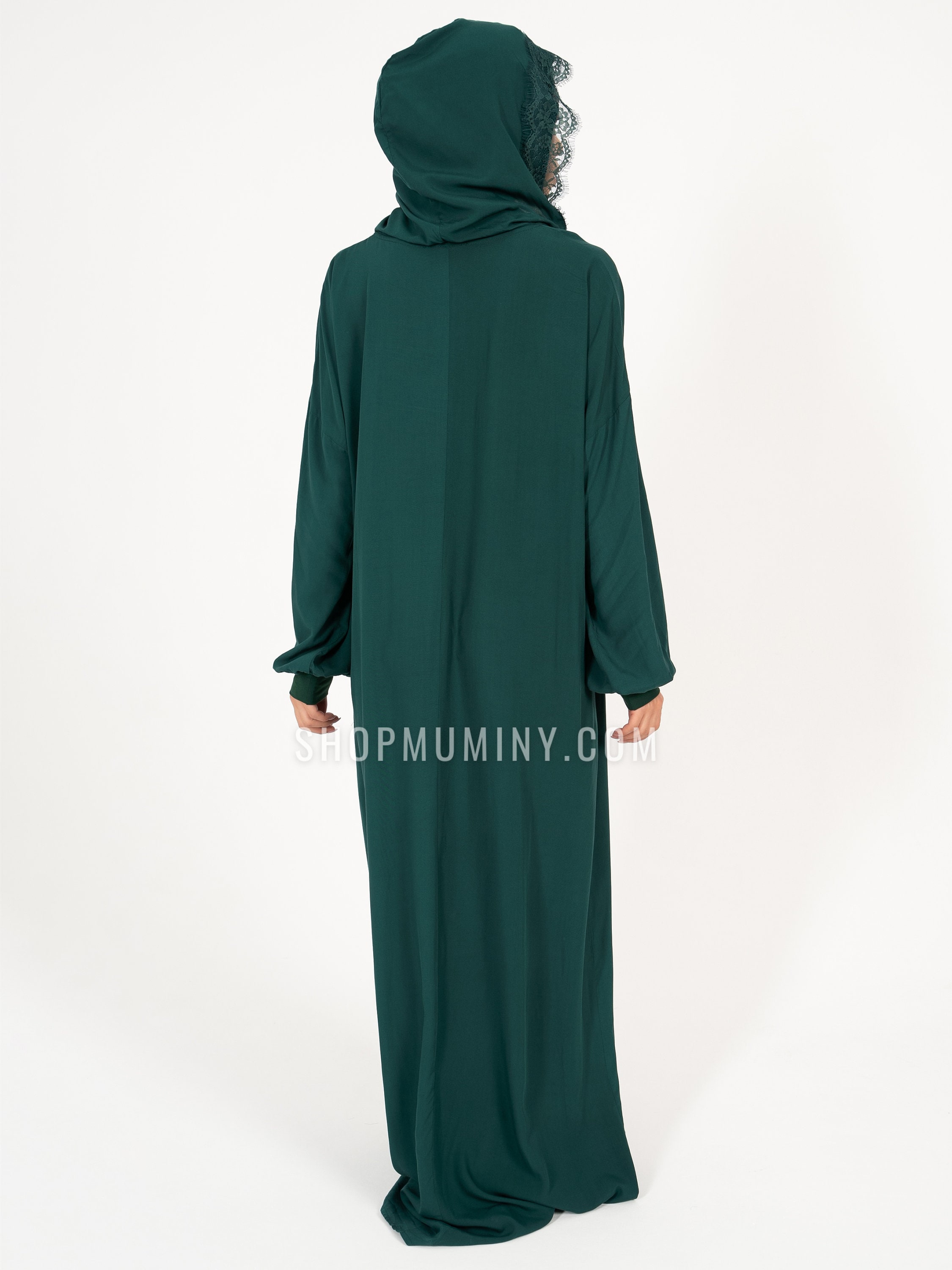 Emerald Green One-piece Hooded Prayer Dress, Prayer Jilbab, Prayer ...