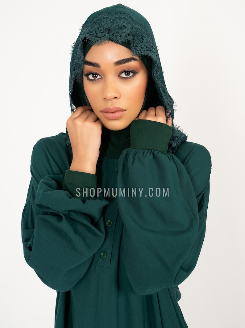 Emerald Green One-piece Hooded Prayer Dress, Prayer Jilbab, Prayer ...
