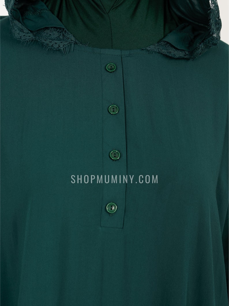 Emerald Green One-piece Hooded Prayer Dress, Prayer Jilbab, Prayer ...