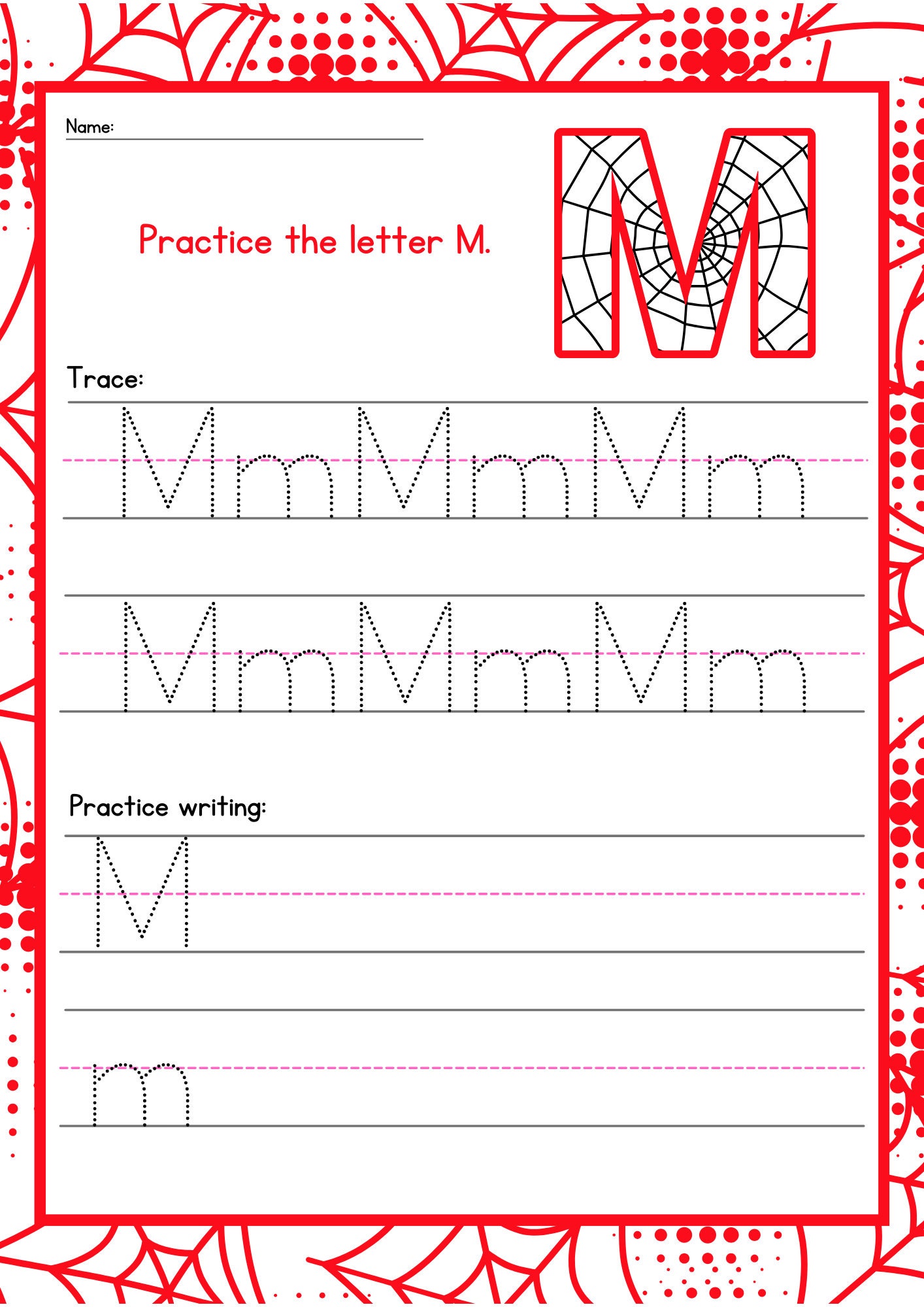 SPIDERMAN ABC Tracing Worksheet - Etsy