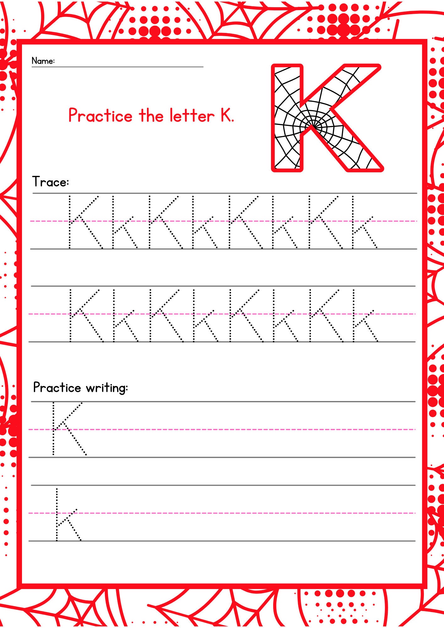 SPIDERMAN ABC Tracing Worksheet - Etsy