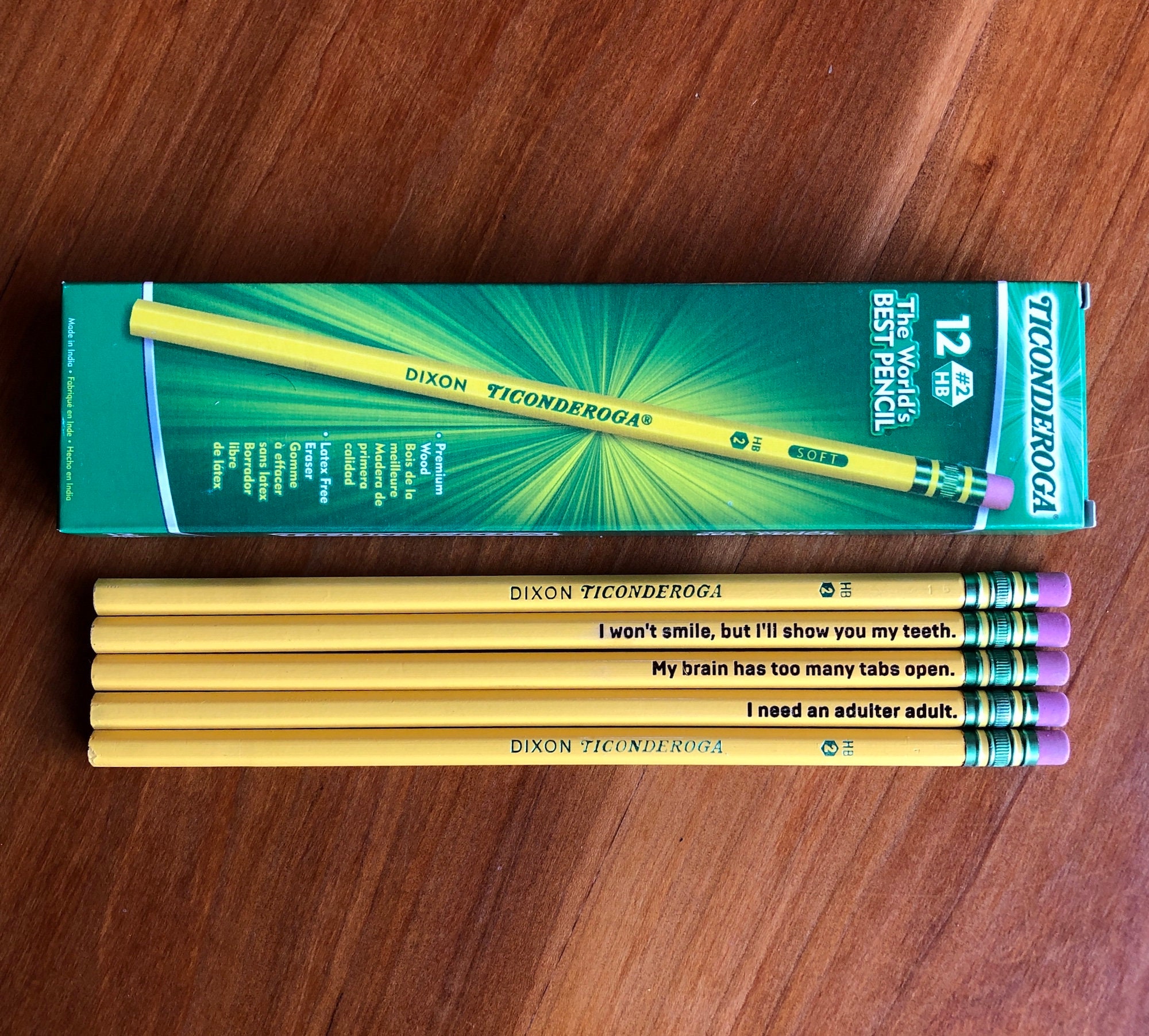 12 Funny Sarcastic Pencils. 12 Different Laser Engraved Phrases That ...