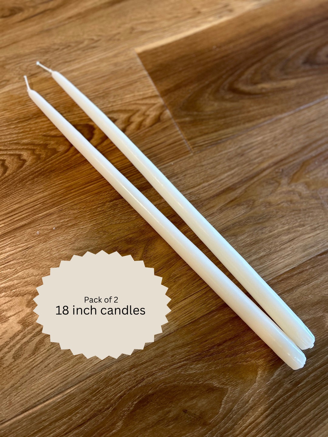 Ivory Candle Tapered Cream Tall Candle Unscented 18 Inches Candle White ...