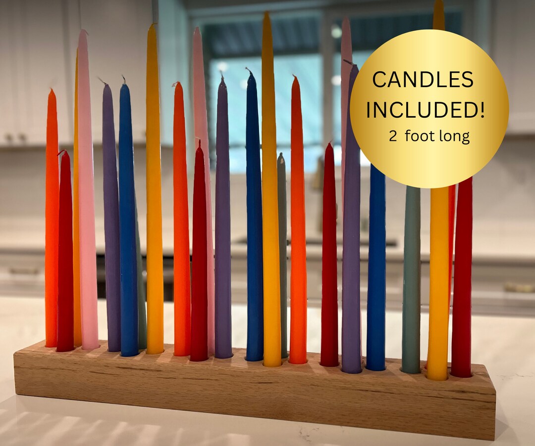 Wood Candle Base Candle Holder Birthday Decor Candles Taper Candles ...