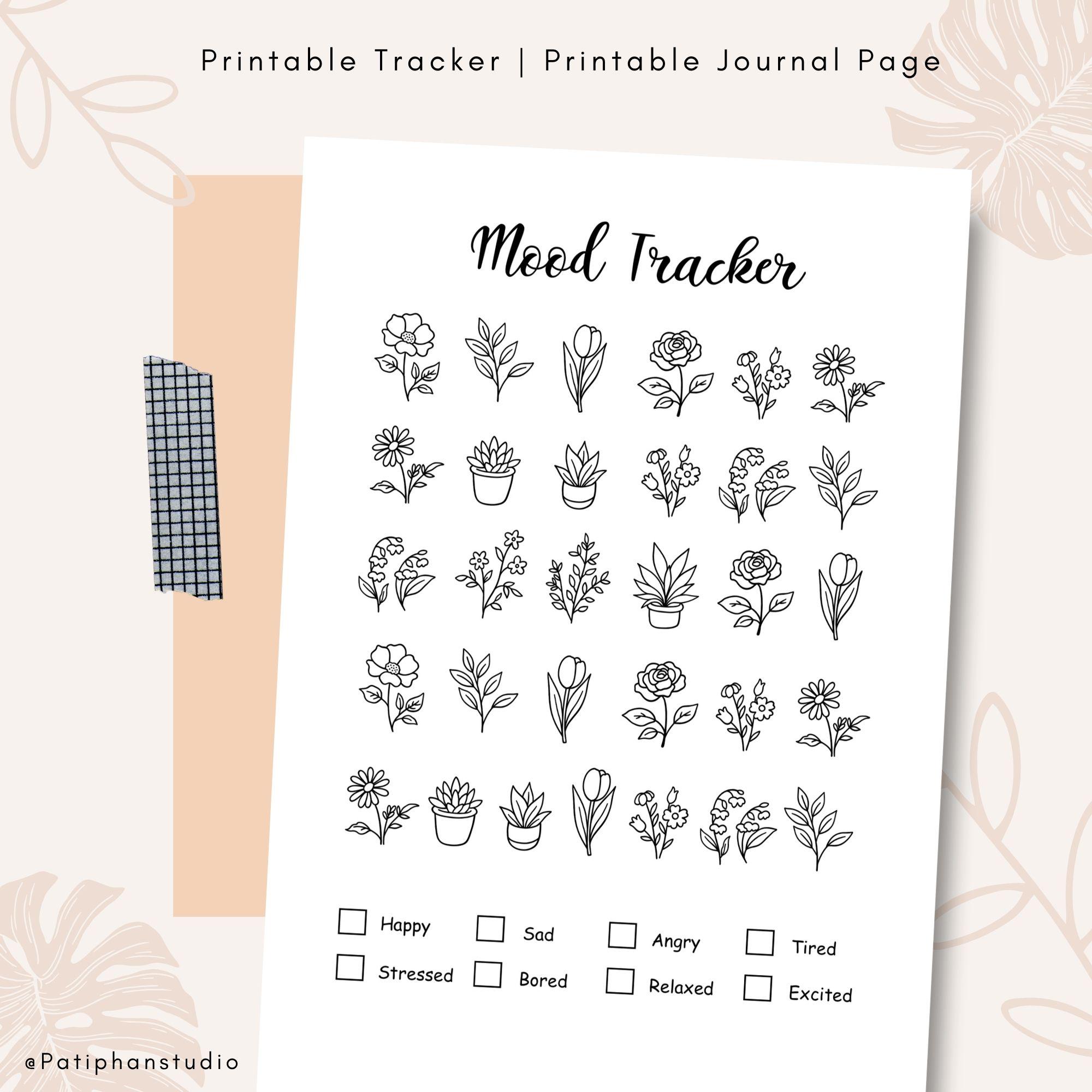 Wildflower Mood Tracker, Mood Tracker, Flower Mood Tracker, Printable ...