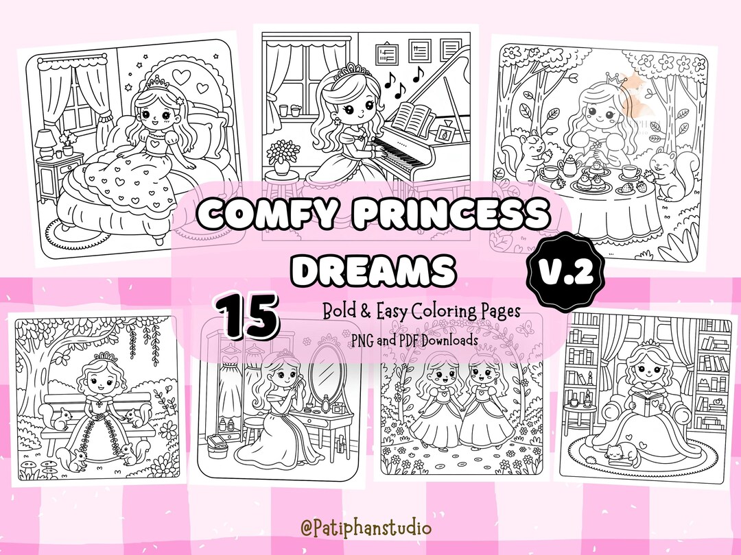 Comfy Princess Dreams Coloring Pages | Princess Coloring Pages, Cute ...