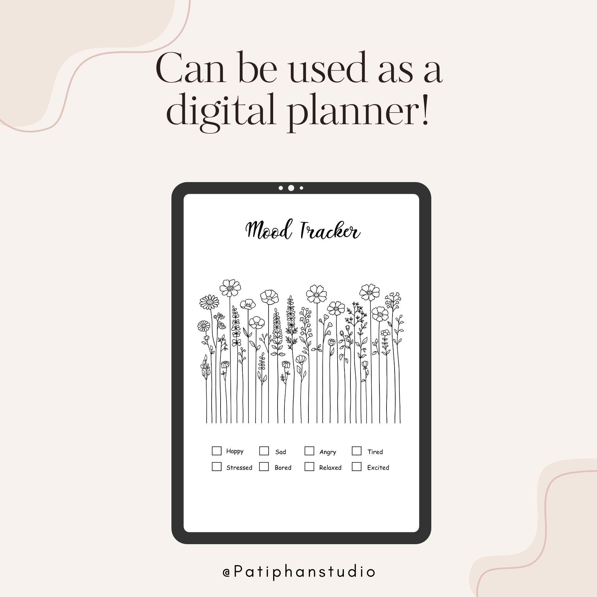 Wildflower Mood Tracker, Mood Tracker, Flower Mood Tracker, Printable ...