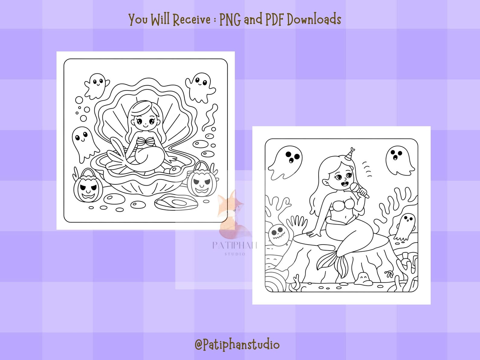 Spooky Sea Mermaid Coloring Pages | Halloween Coloring Pages, Mermaid ...