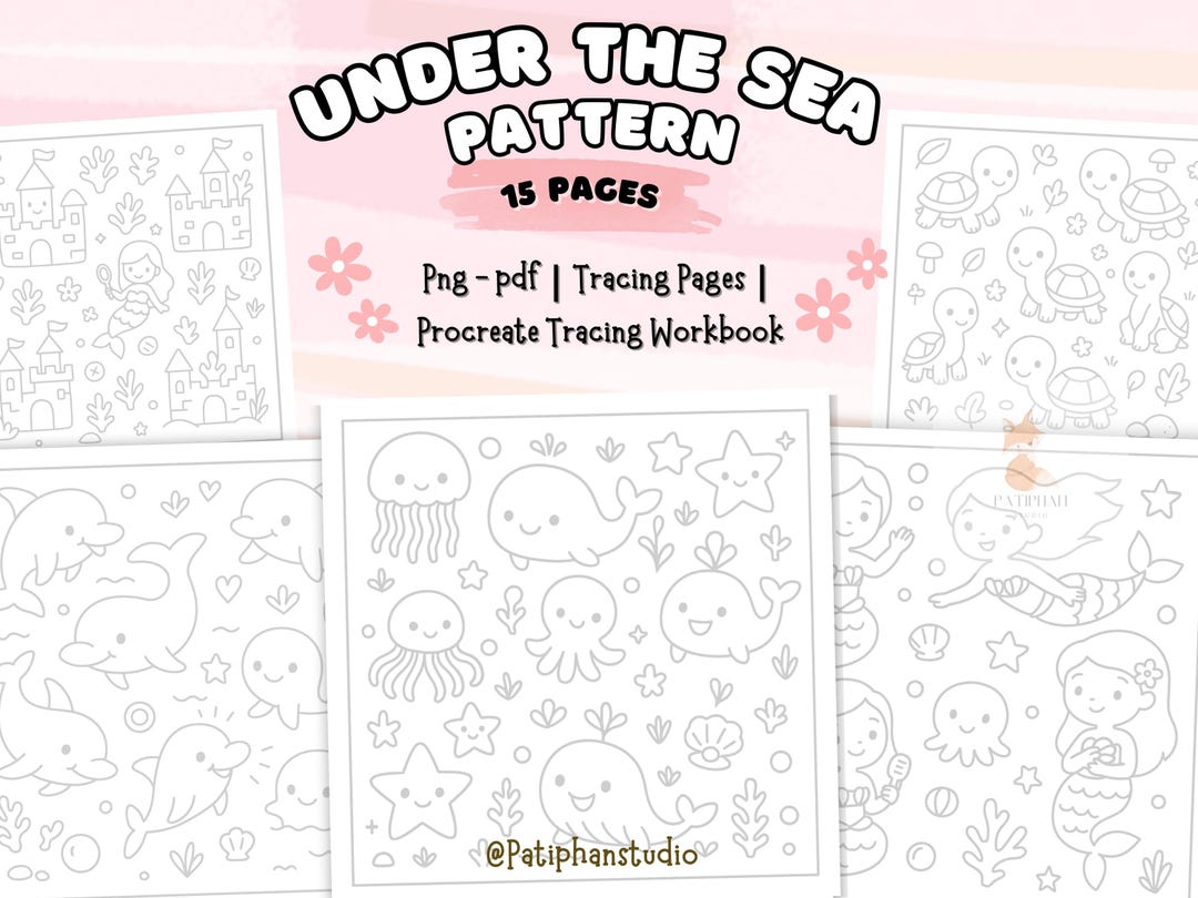 Under the Sea Tracing Pages | Sea Animals Workbook (digital Download ...