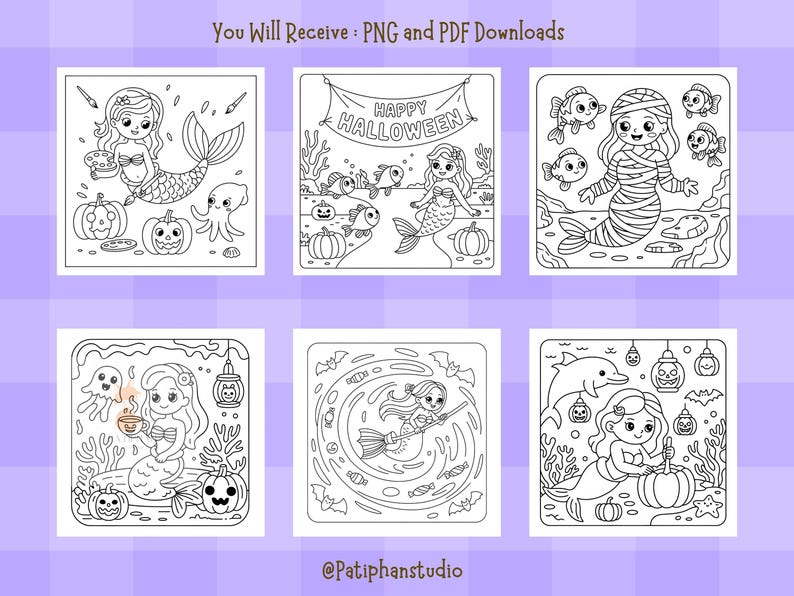Spooky Sea Mermaid Coloring Pages | Halloween Coloring Pages, Mermaid ...