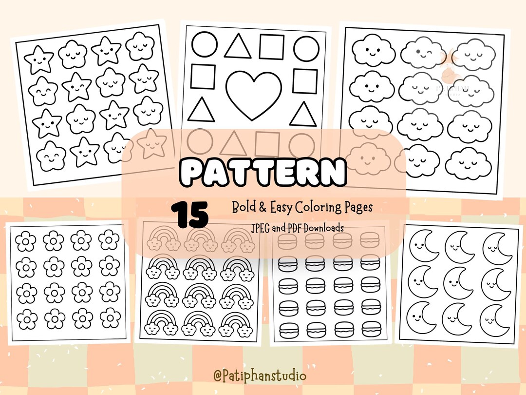 Pattern Coloring Pages | Bold and Easy Pattern Coloring Pages, Cute ...