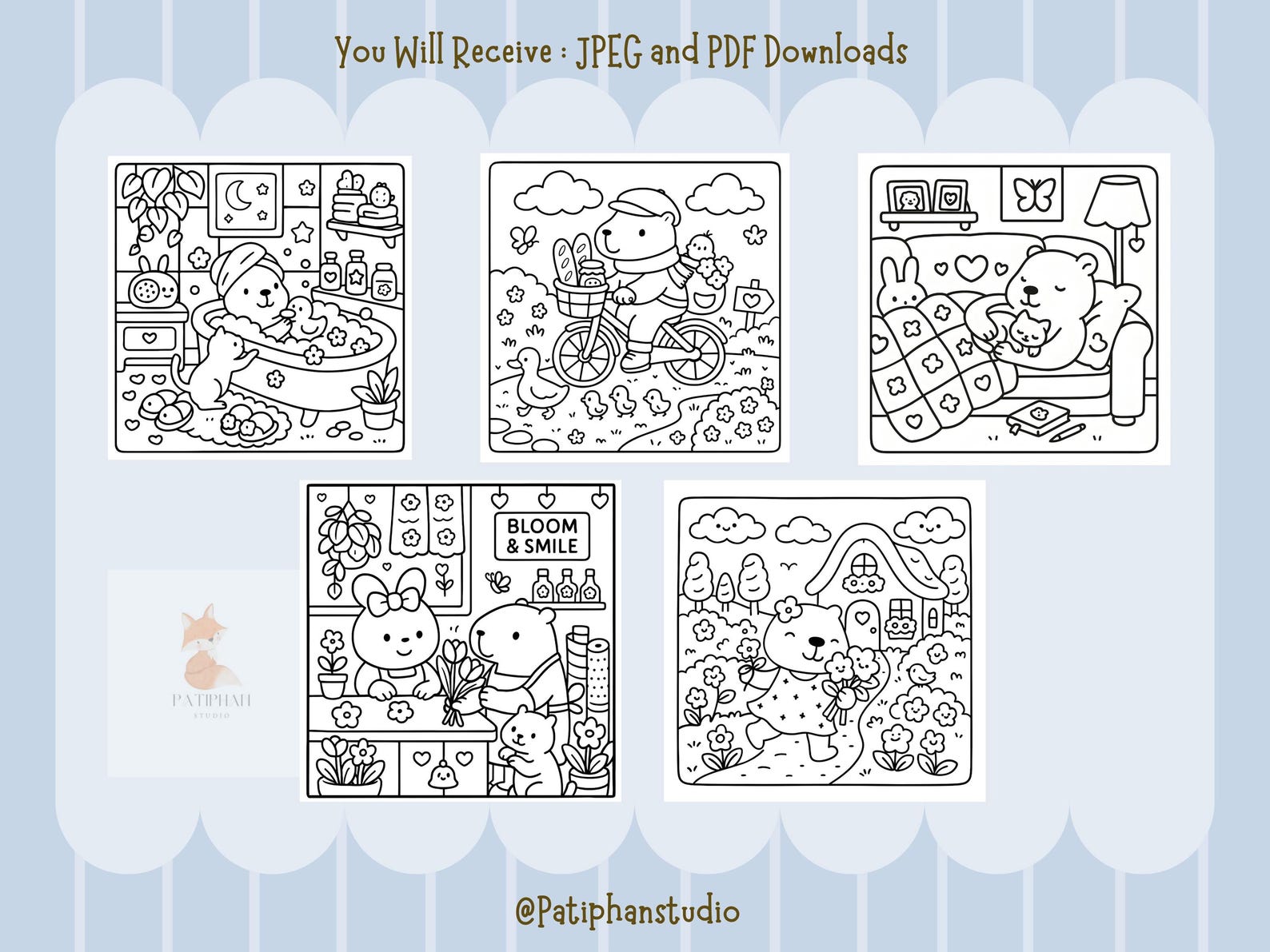 Capybara Cozy Life Coloring Pages | Cozy Capybara Coloring Pages, Bold ...